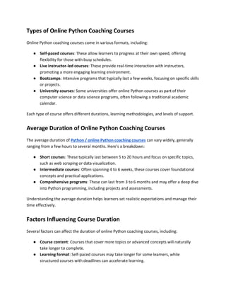 Understanding the Timeframe: Average Duration of Online Python Coaching ...