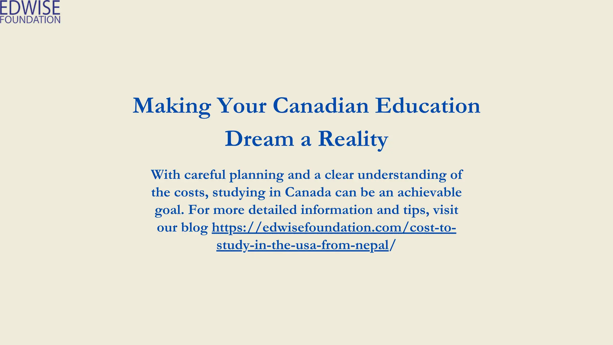 Understanding the Total Cost to Study in Canada. | PPT