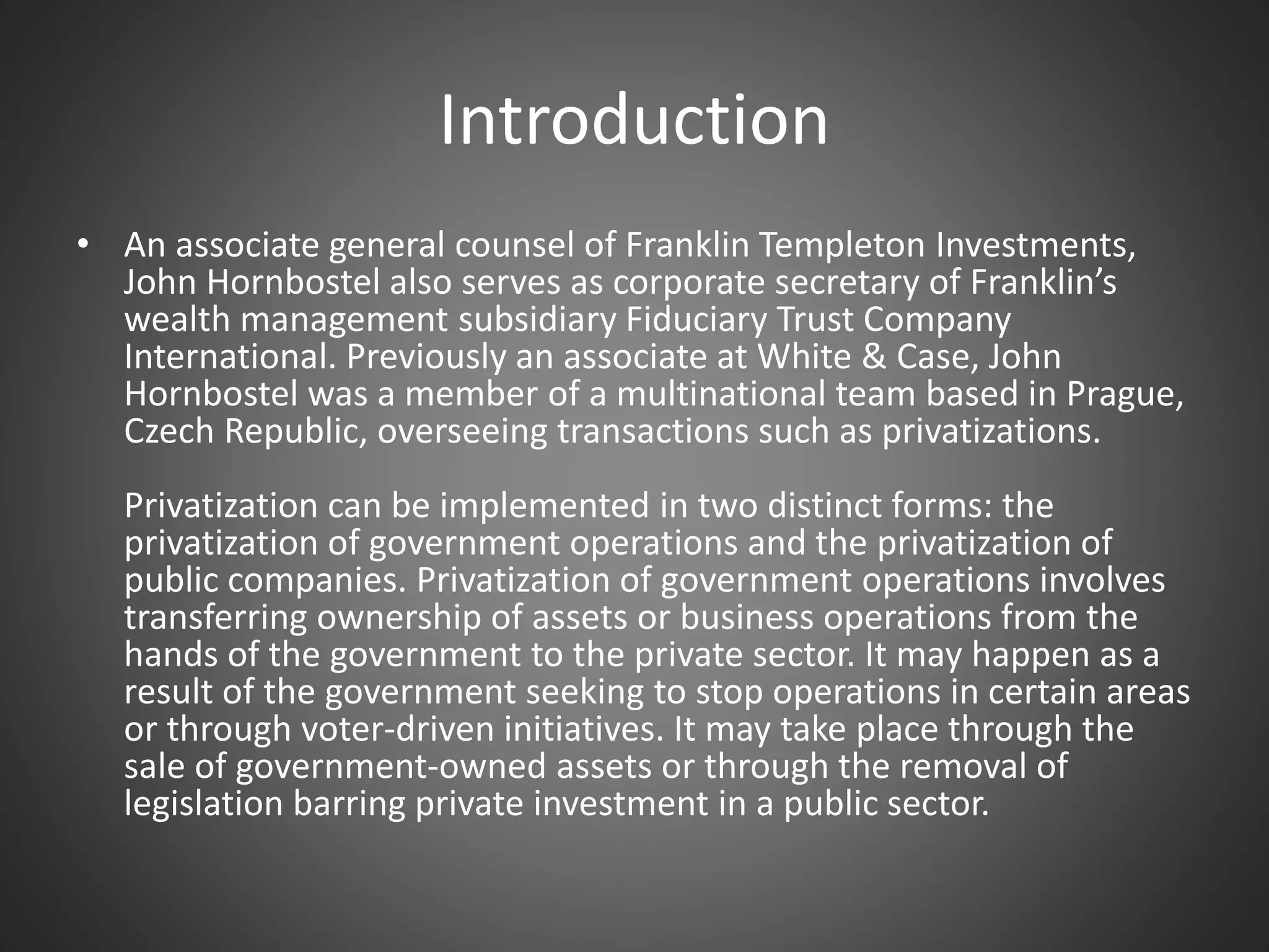 Understanding the Two Forms of Privatization | PPT