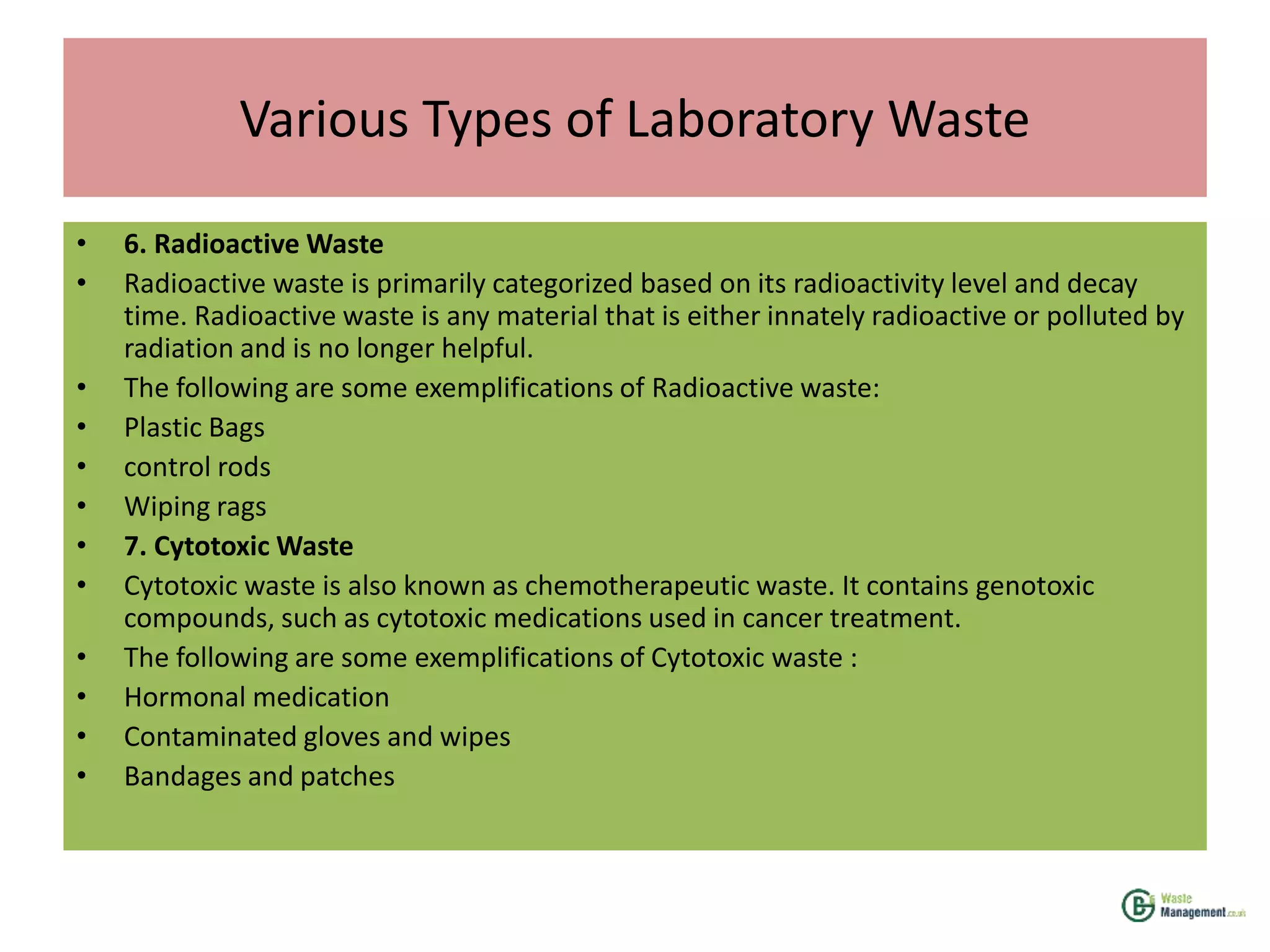 UNDERSTANDING THE TYPE OF WASTE THAT COMES UNDER LABORATORY WASTE | PPTX