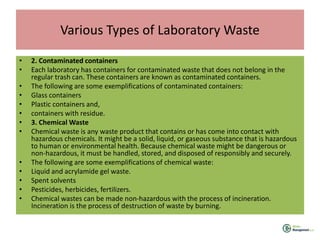 UNDERSTANDING THE TYPE OF WASTE THAT COMES UNDER LABORATORY WASTE | PPTX