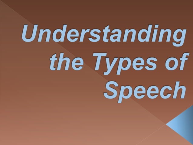 Understanding the Types of speech | PPTX