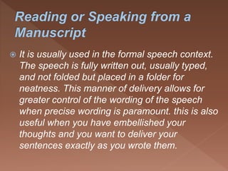 Understanding the Types of speech | PPTX