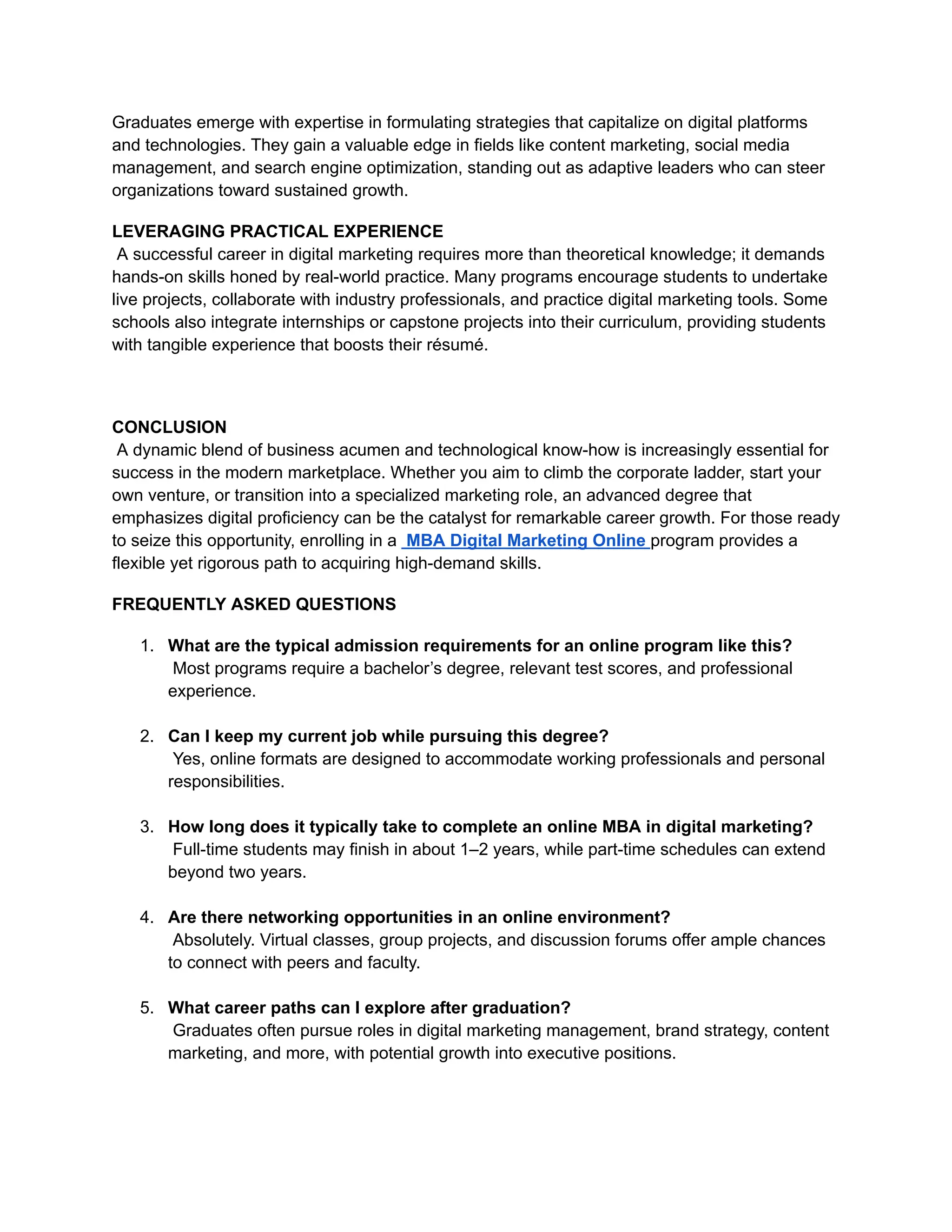 Why Choose an MBA Digital Marketing Online Program? | PDF