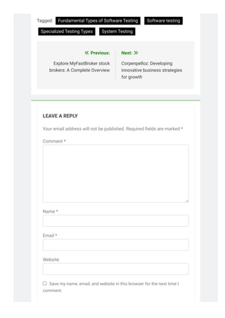 Understanding the Various Types of Software Testing.pdf