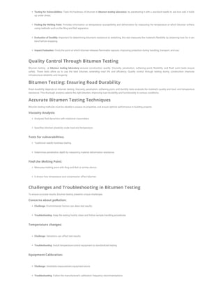 Understanding the Vital Role of Bitumen Testing in Construction | PDF