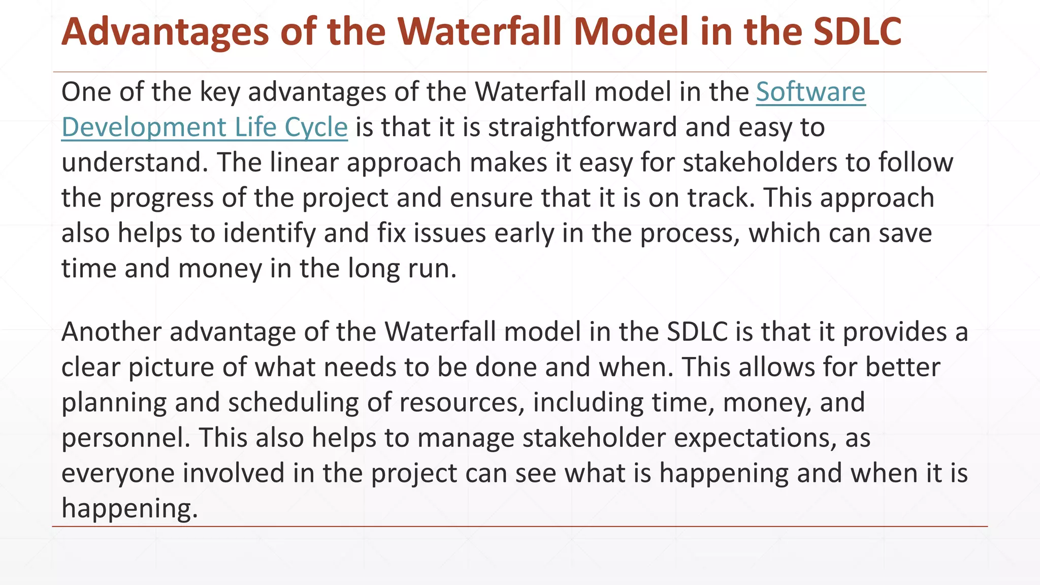 Understanding the Waterfall Model in Software Development Life Cycle | PPTX