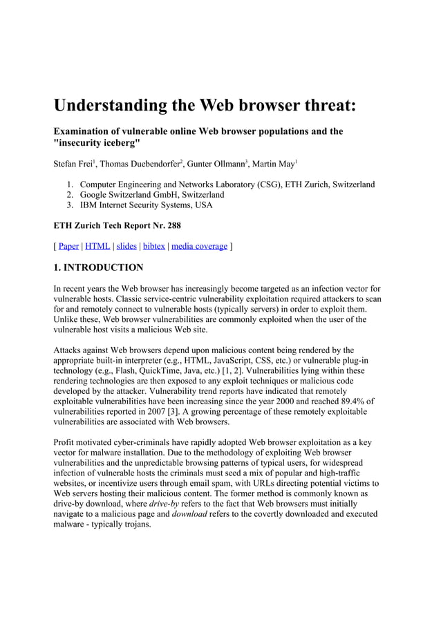 Understanding the web browser threat | DOC