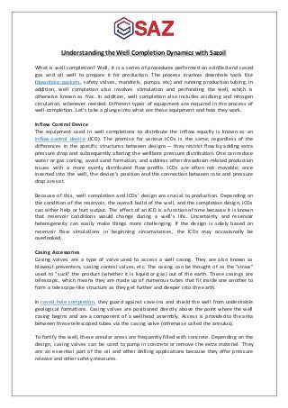 Understanding the Well Completion Dynamics with Sazoil | DOCX