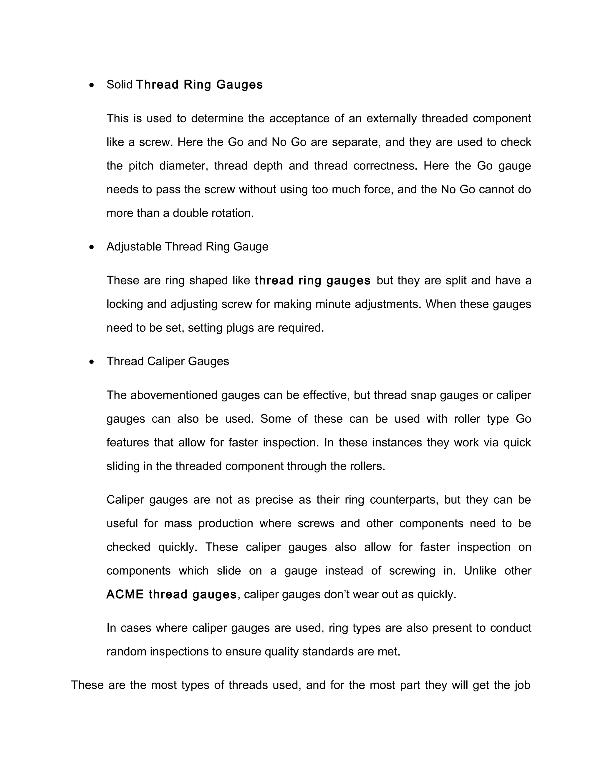 Understanding thread gauges | DOC