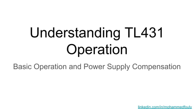 Understanding TL431 Operation - Basic Operation and Power Supply Compensation | PDF | Computer ...