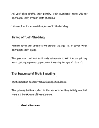Understanding Tooth Eruption and Shedding in Children - Springdale ...