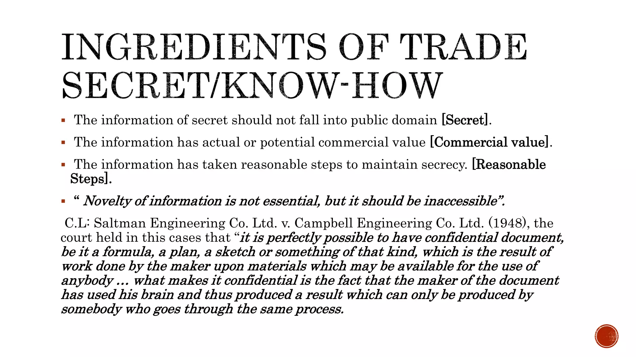 Understanding trade secret protection in india | PPTX