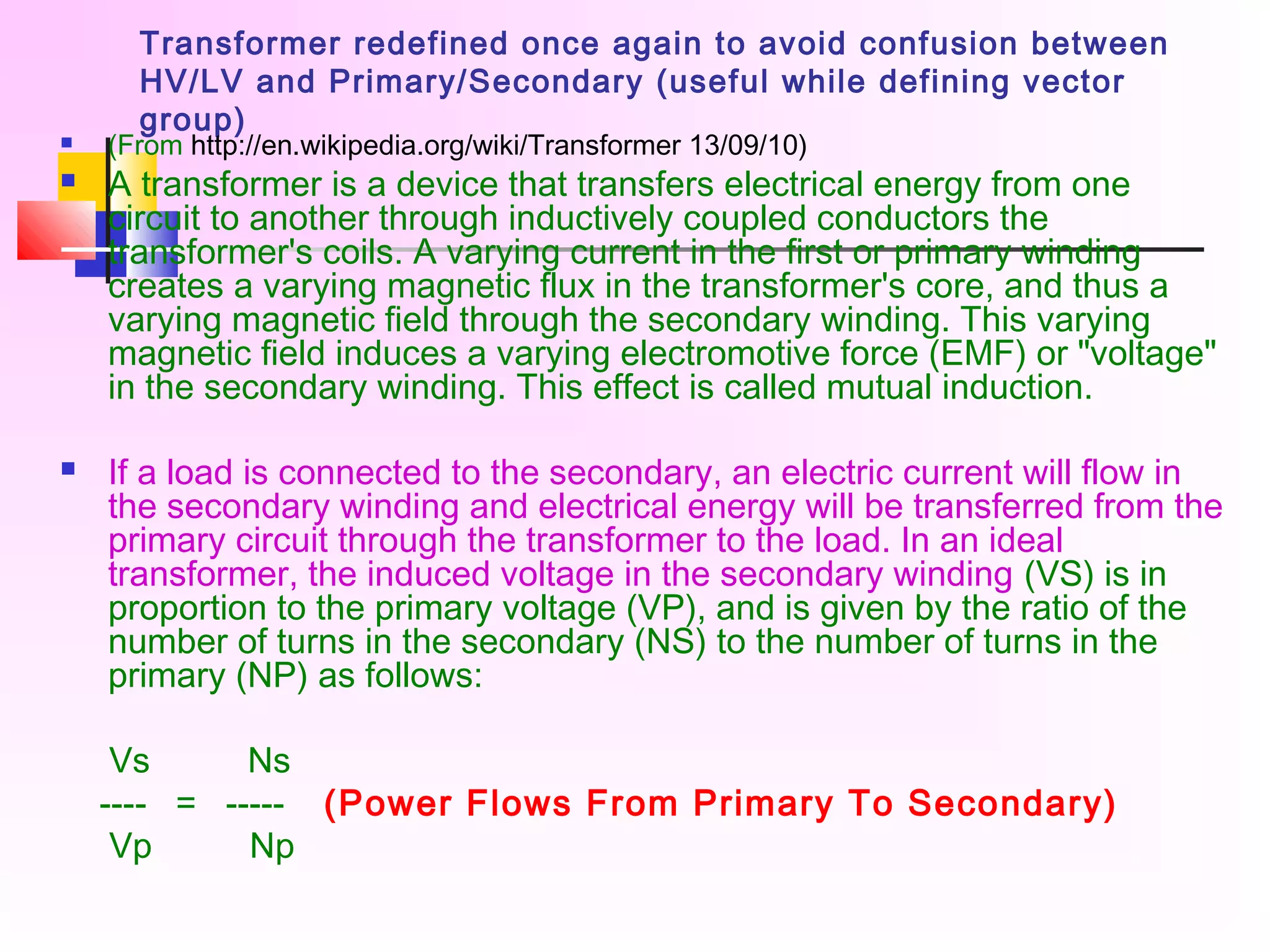 Understanding transformer vector group | PPT