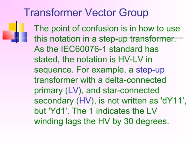 Understanding transformer vector group | PPT