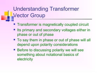 Understanding transformer vector group | PPT