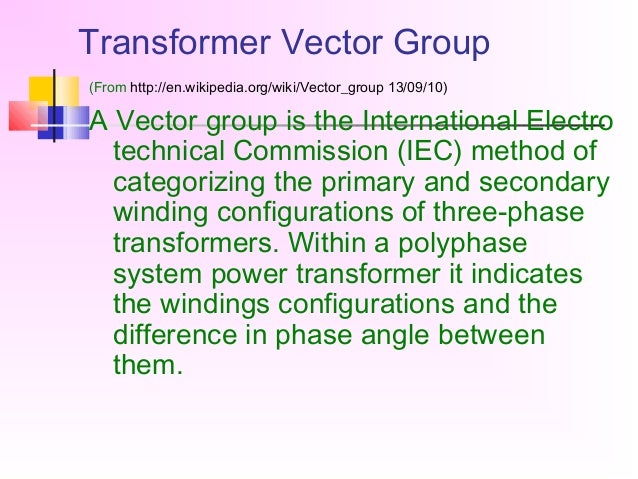 Understanding transformer vector group