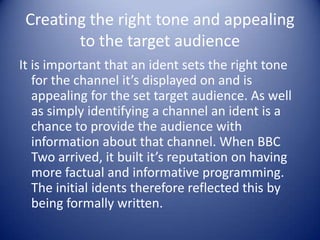 Understanding TV Idents | PPT