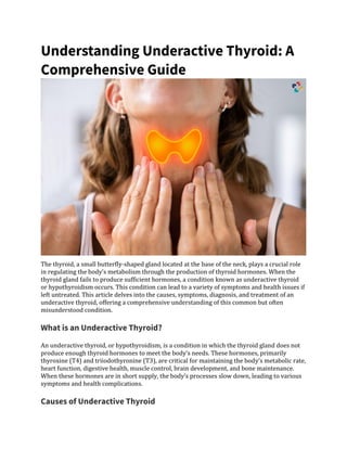 Underactive Thyroid: Causes, Symptoms, and Treatment | The Lifesciences Magazine | PDF