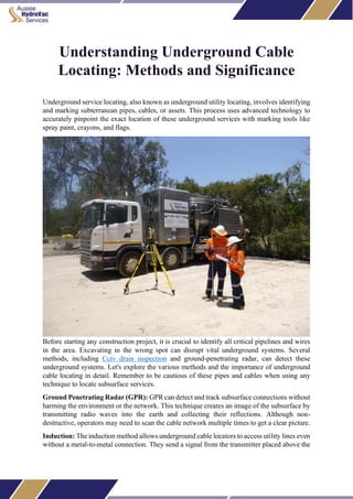 Understanding Underground Cable Locating: Methods and Significance | PDF