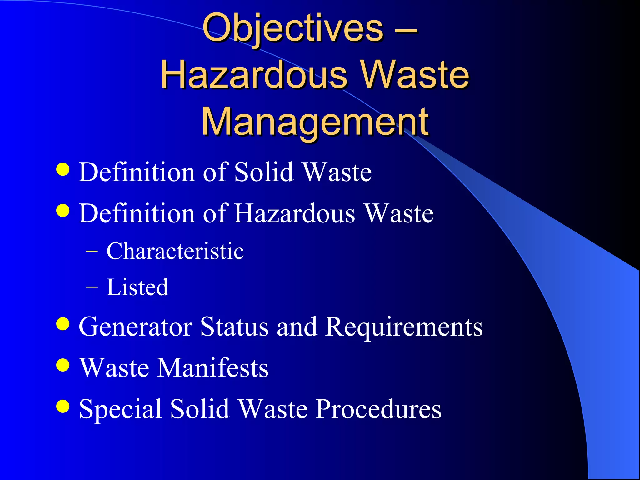 Understanding universal & hazardous waste | PPT
