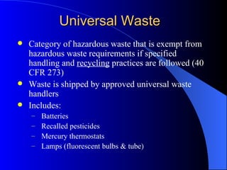Understanding universal & hazardous waste | PPT