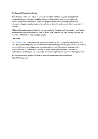 Understanding User Authentication- Methods, Importance, and Best ...