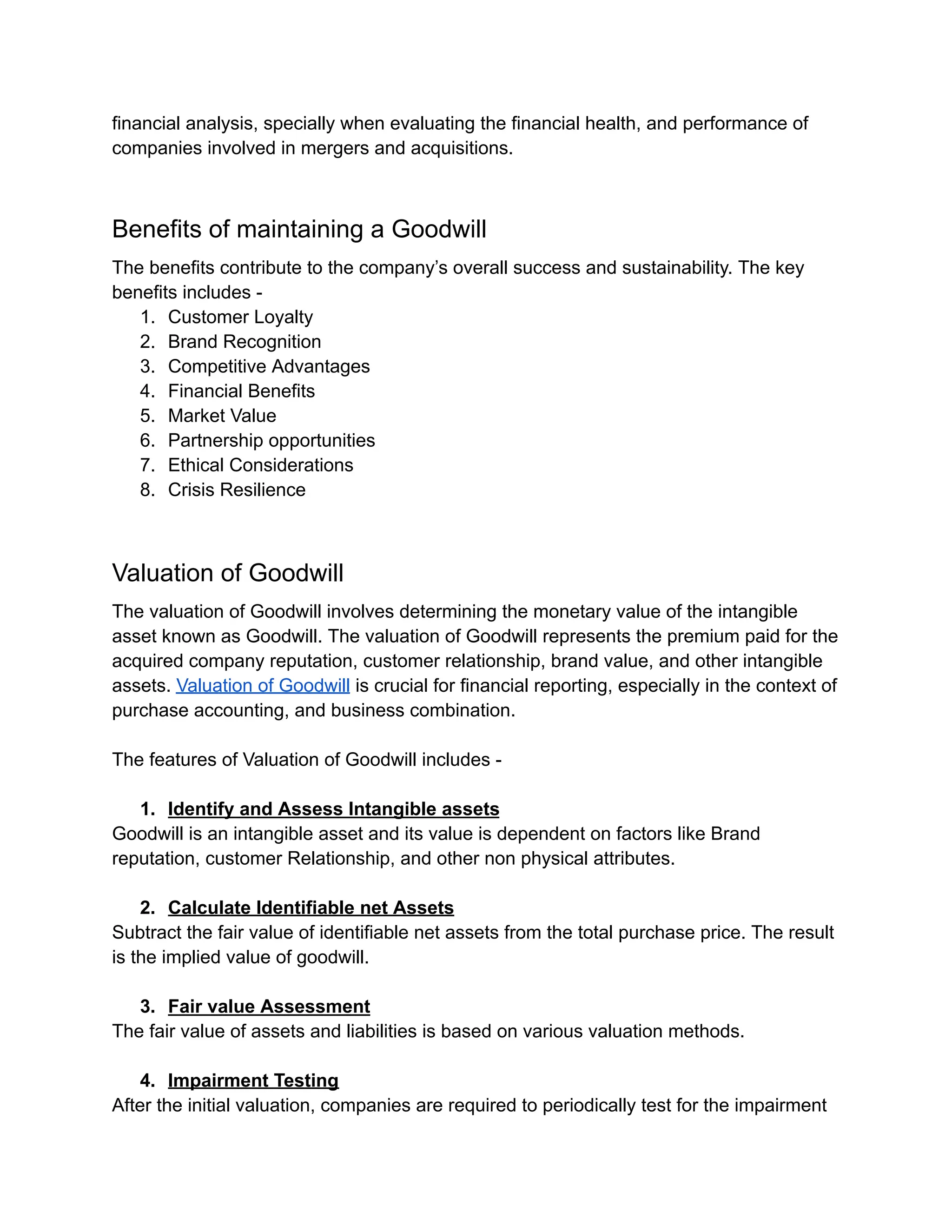 Understanding Valuation of Goodwill. pdf | PDF