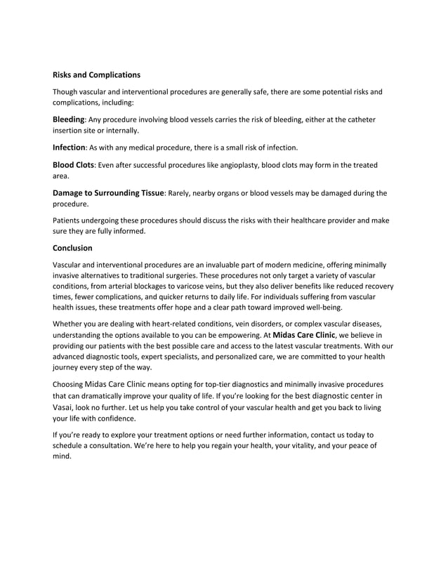 Understanding Vascular and Interventional Procedures: A Comprehensive Guide | PDF