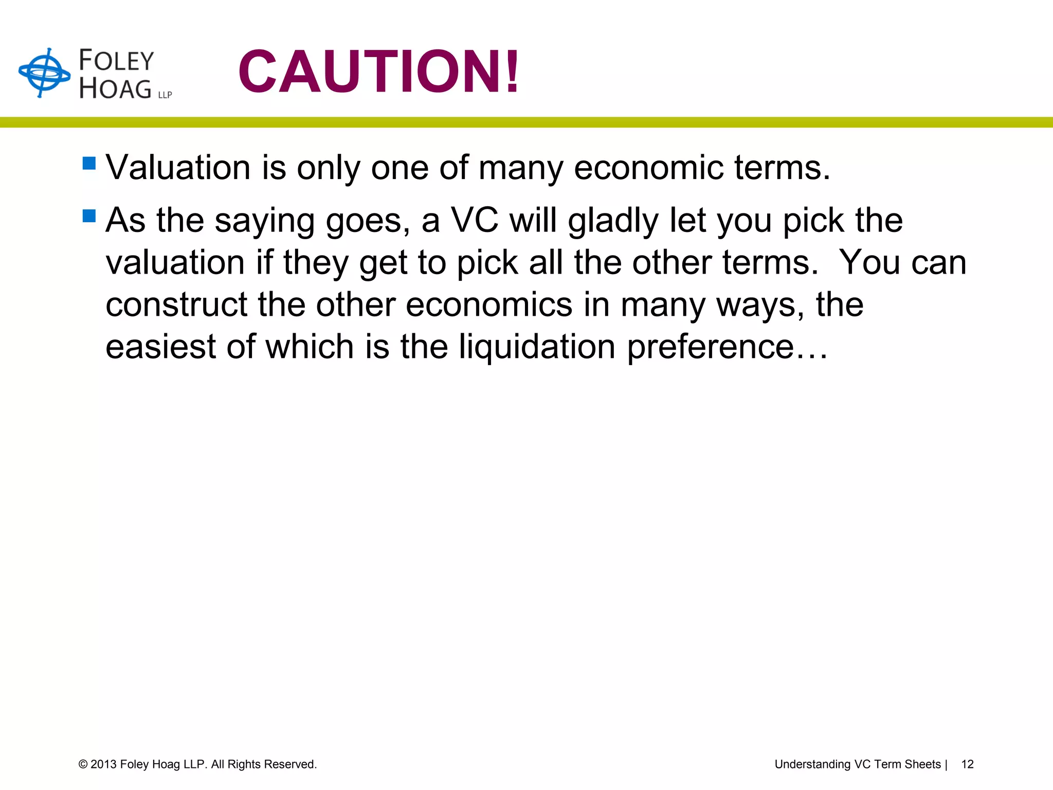 Understanding VC Term Sheets | PDF