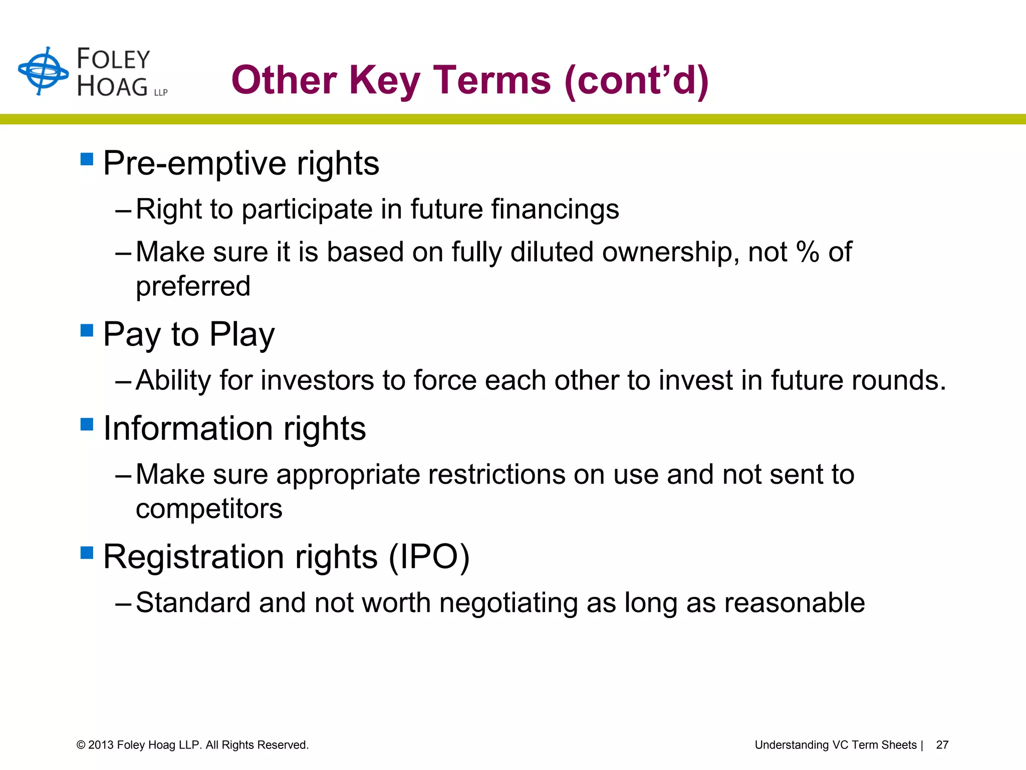 Understanding VC Term Sheets | PDF