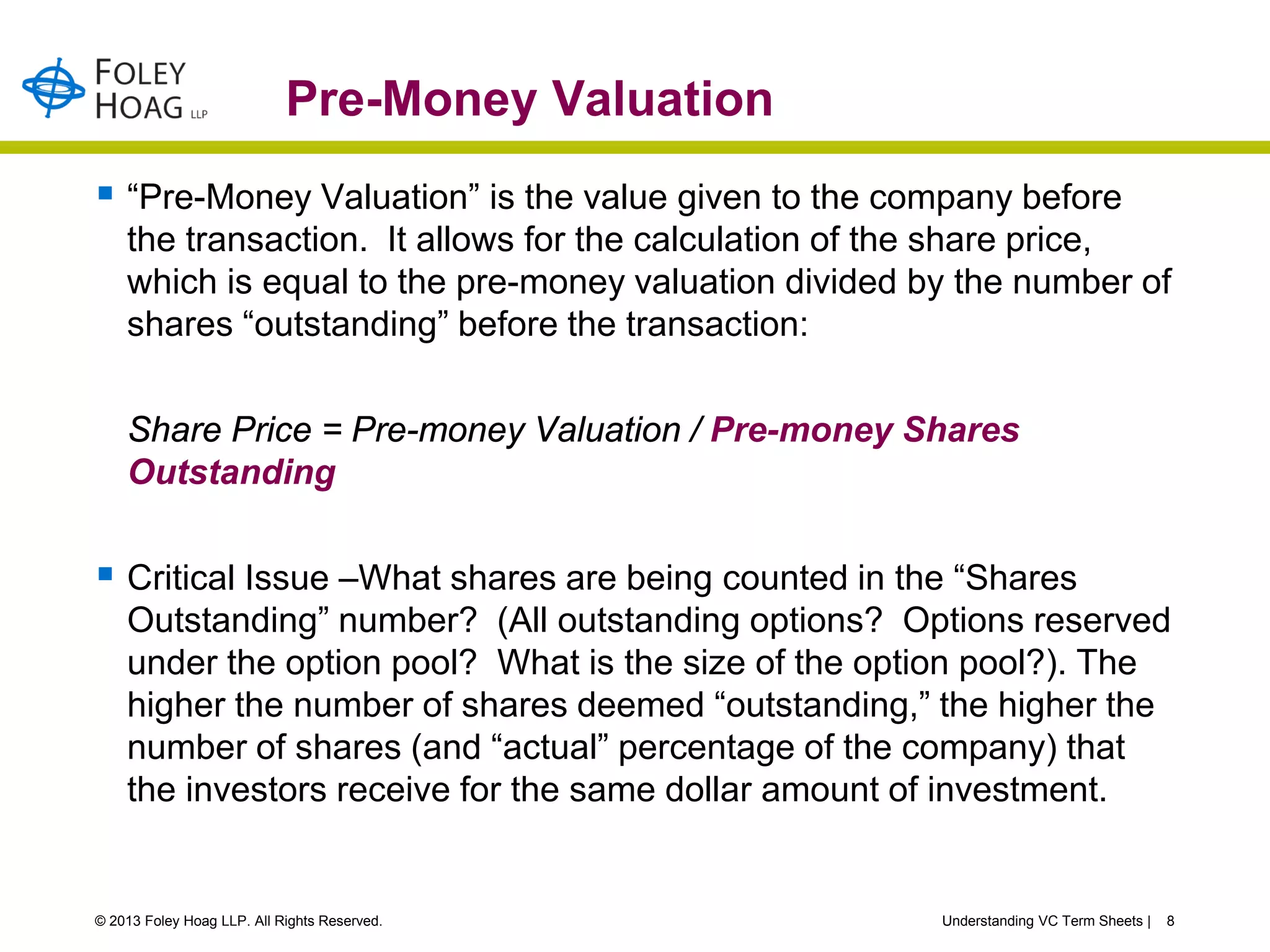 Understanding VC Term Sheets | PDF