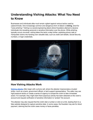 Understanding Vishing Attacks What You Need to Know | PDF