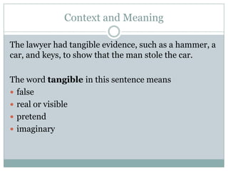 Understanding vocabulary from context | PPTX