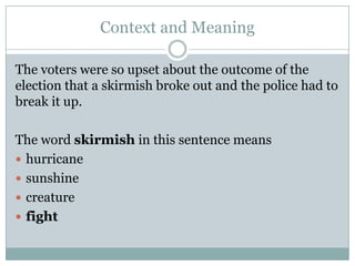 Understanding vocabulary from context | PPTX