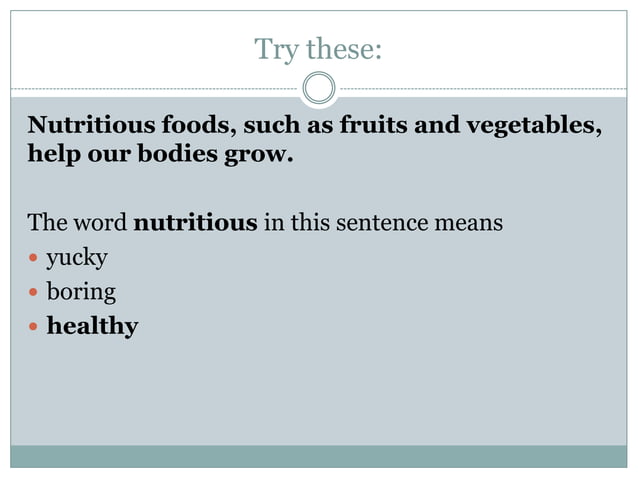 Understanding vocabulary from context | PPT