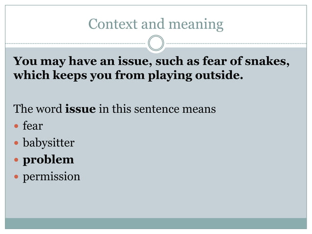 Understanding vocabulary from context | PPT
