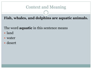 Understanding vocabulary from context | PPTX