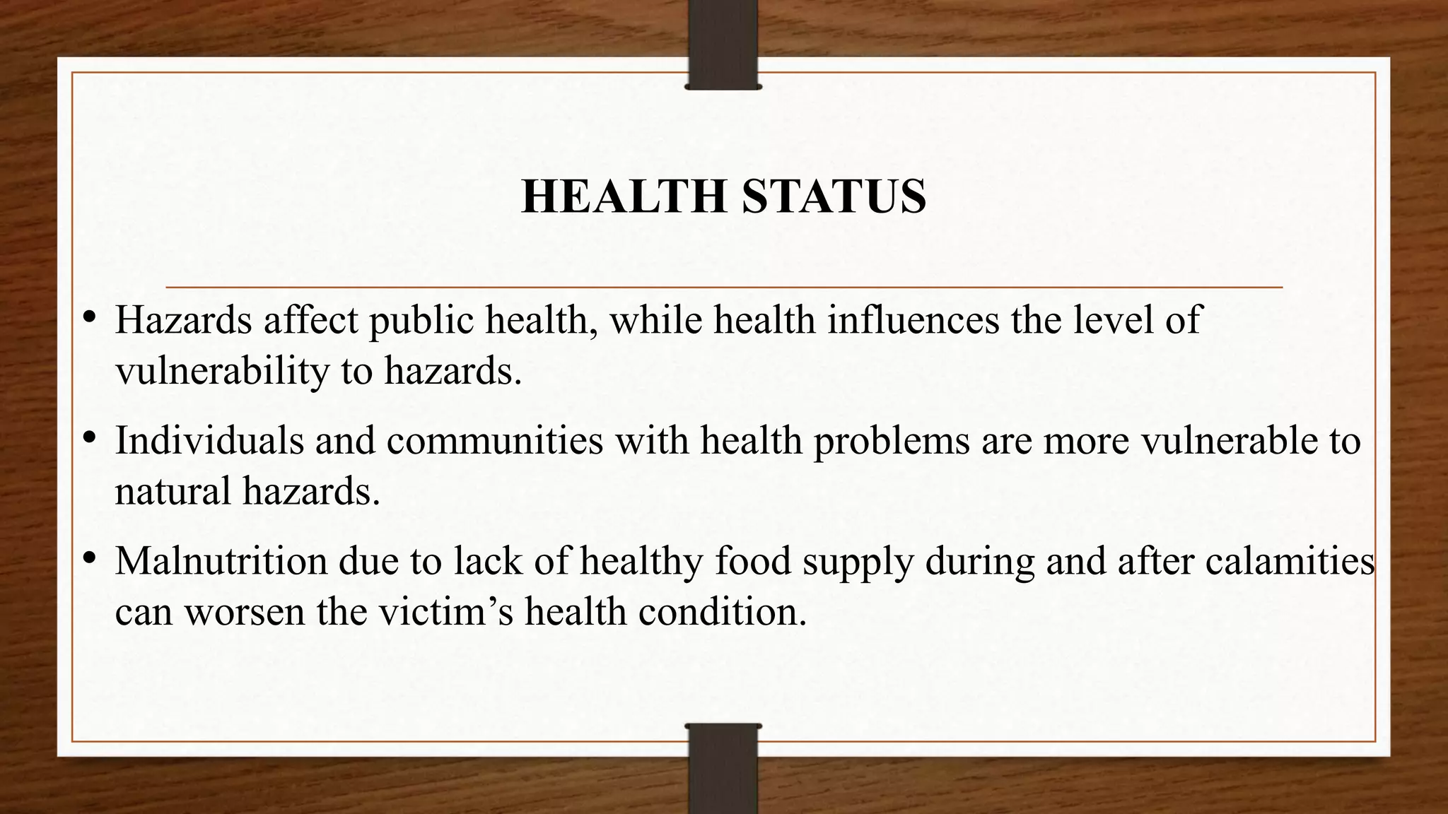Understanding vulnerability to hazards and disasters | PPTX