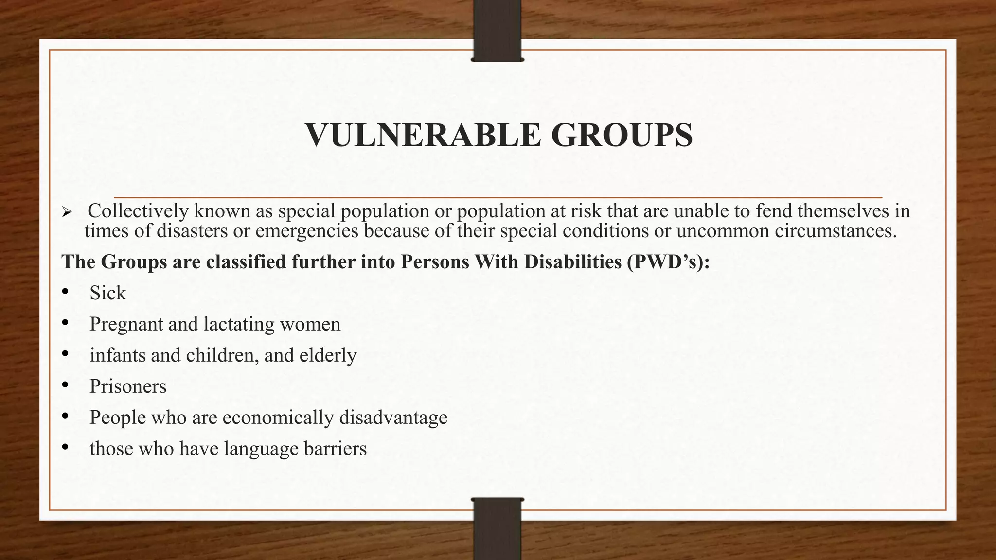 Understanding vulnerability to hazards and disasters | PPTX