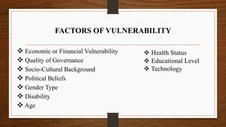 Understanding vulnerability to hazards and disasters | PPTX