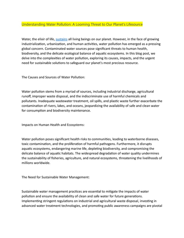 Understanding Water Pollution.pdf | Free Download