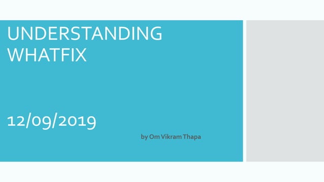 Understanding WhatFix | PDF