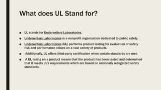 Understanding What UL Ratings Are | PPTX