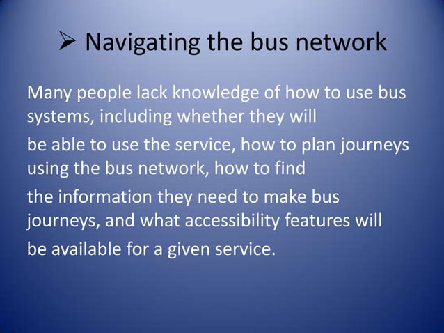 Bus Service Problems | PPTX