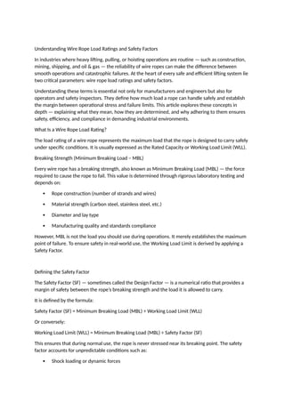 Understanding Steel Wire Rope Load Ratings and Safety Factors | DOCX