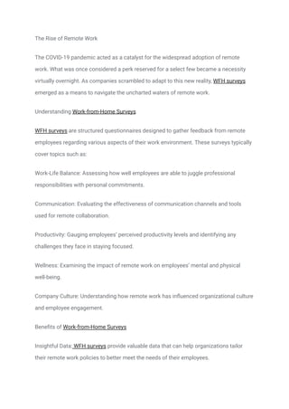 Understanding Work-from-Home Surveys and Their Impact on Remote Work ...