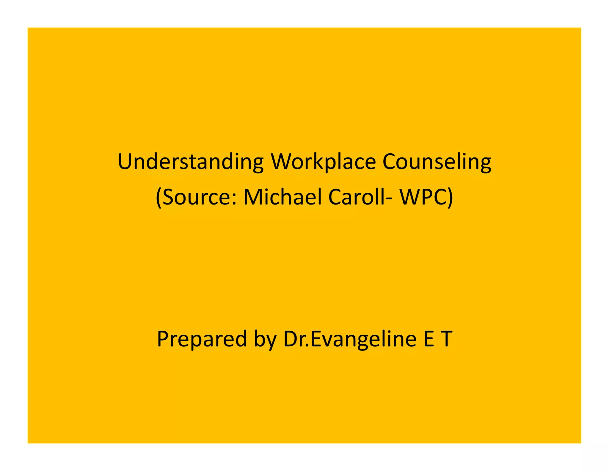 Understanding workplace counselling | PDF