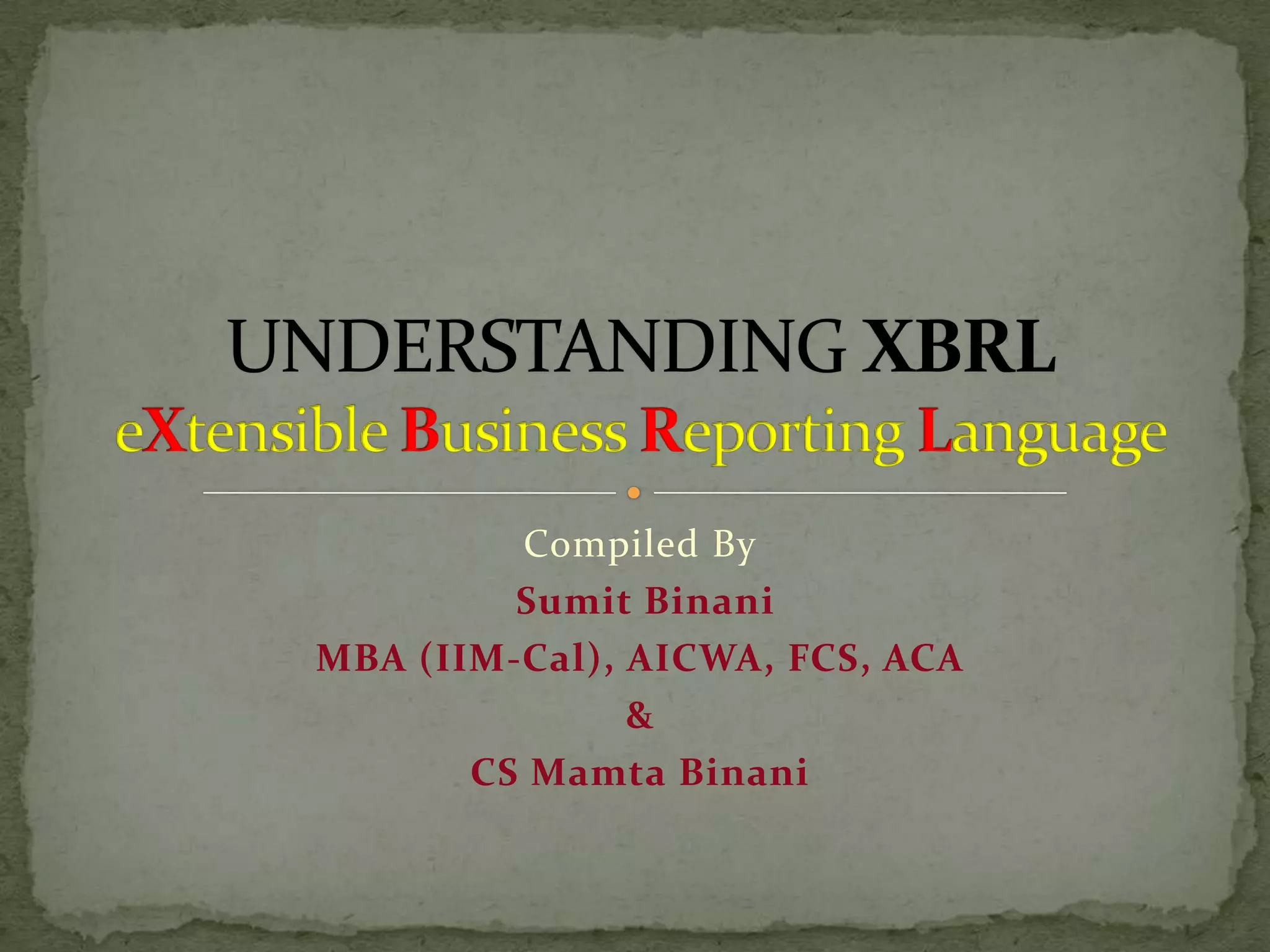 Understanding XBRL | PPTX