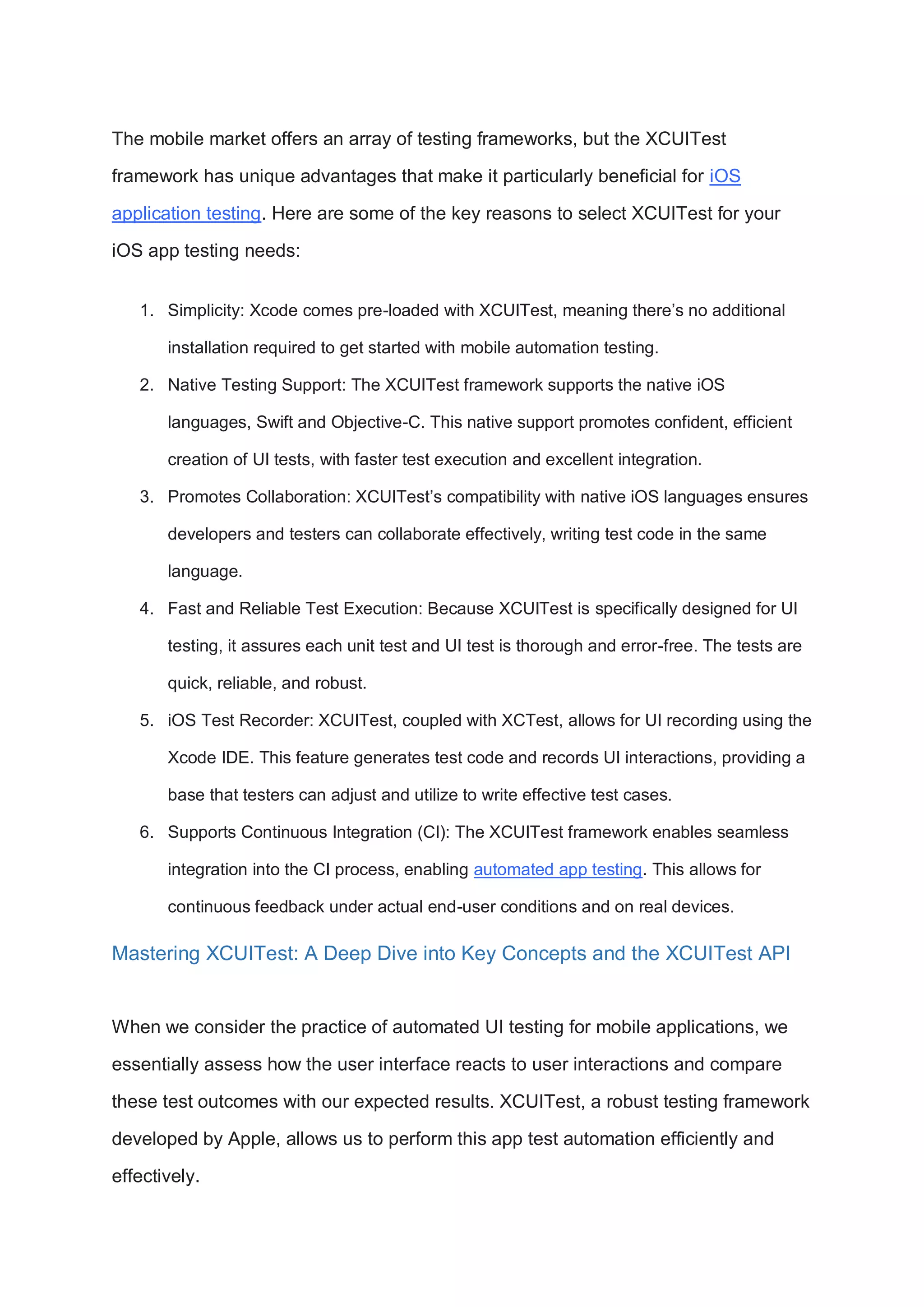 Understanding Xcuitest Framework Your Guide To Efficient Ios Testingpdf